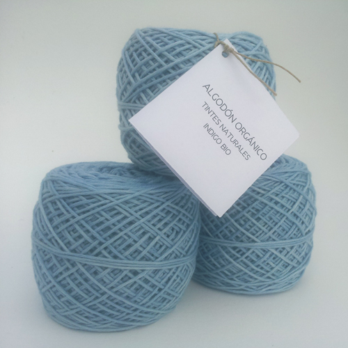 Algodón orgánico teñido con índigo natural